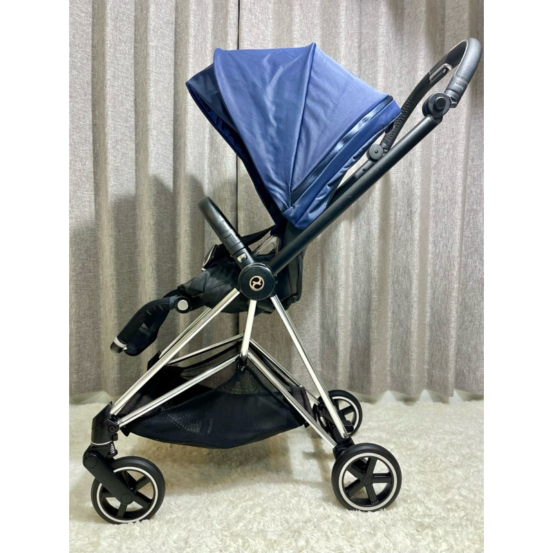 รถเข็นเด็กแบรนด์ Cybex รุ่น Mios cromium Blue premium กันตกหุ้มหนัง ...