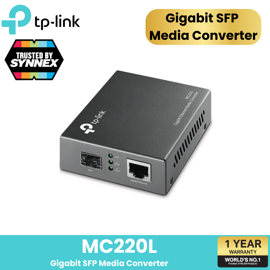 TP-LINK (อุปกรณ์แปลงสัญญาณไฟเบอร์ออฟติก)MC220L Gigabit Ethernet Media Converter | Shopee Thailand