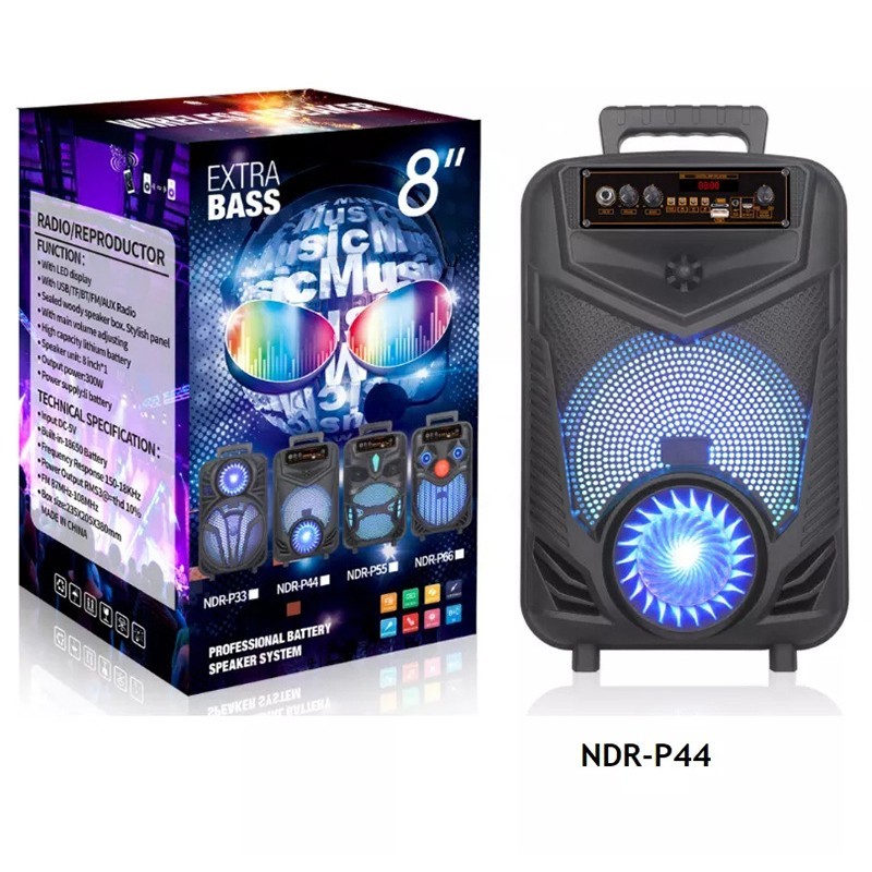 ลำโพงบลูทูธ NDR-P44 ขนาด 8 นิ้ว 20W มีไมค์+รีโมท เสียงดัง เบสหนัก มีแบตในตัว | Shopee Thailand
