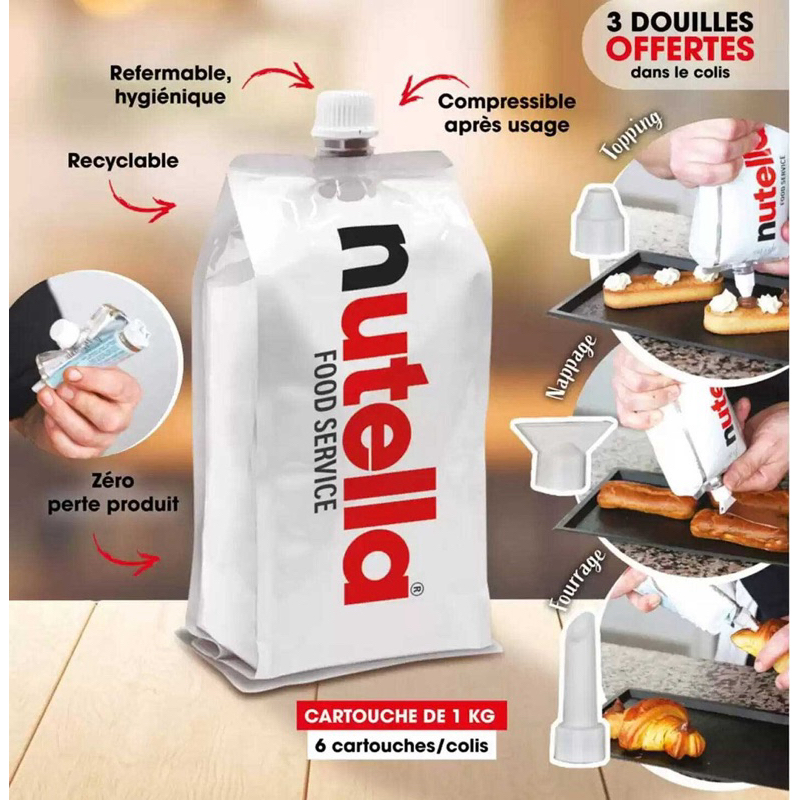 Nutella Instant Piping Bag (1Kg) นูเทลล่าแบบถุงรีฟิล ขนาดถุงละ 1000กรัม ...