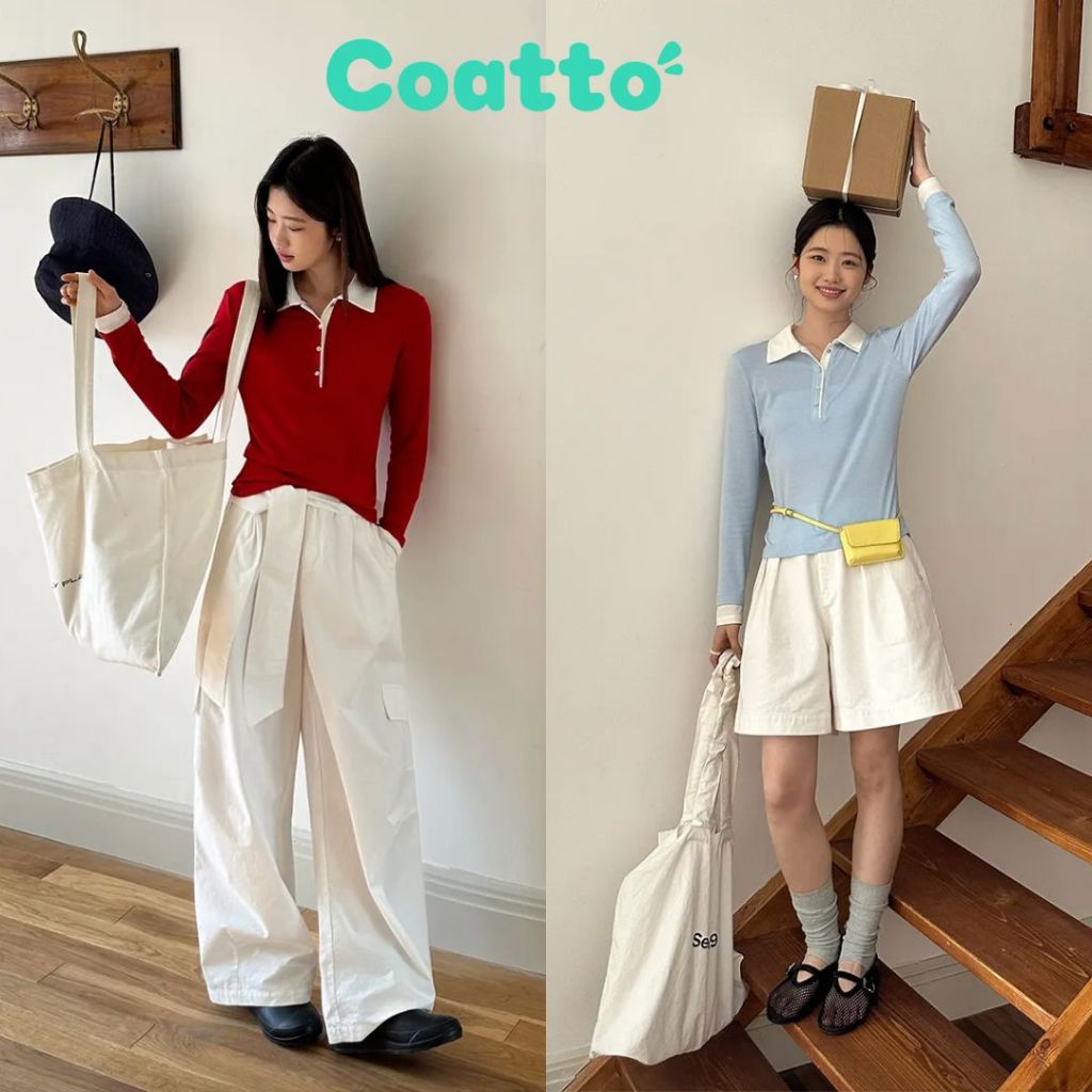 [Coatto.bkk] เสื้อคอปกโปโลแขนยาวเนื้อนิ่ม บางเบา ใส่สบาย (Sw309 ...