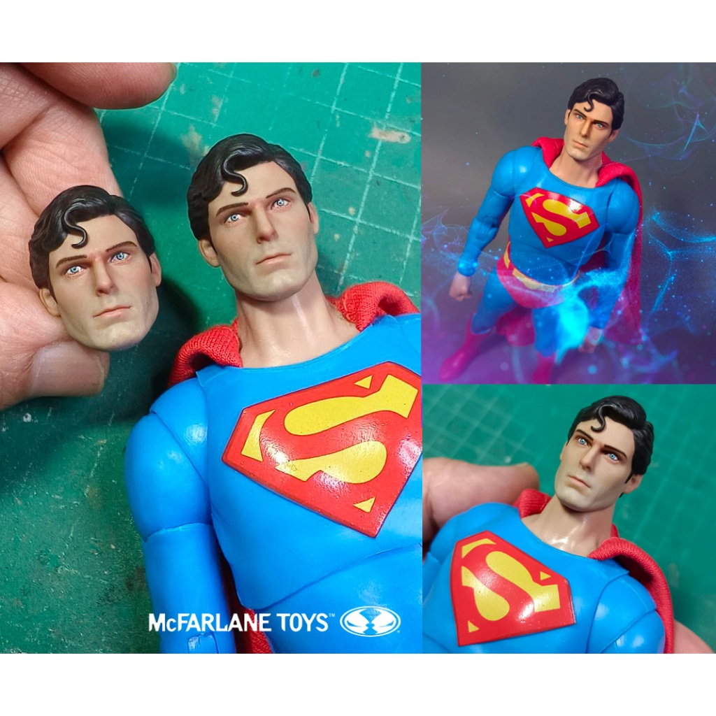 1/10 Superman Christopher Reeve head for mcfarlane toys หัวซุปเปอร์แมน ...