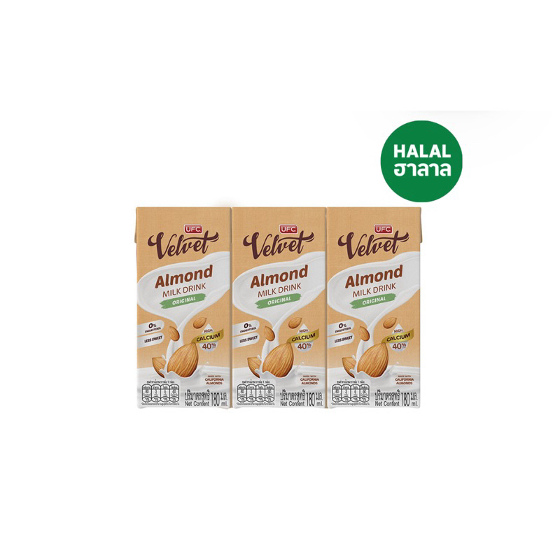 UFC Velvet Almond Milk Unsweetened/Sweetened 180ml. PACK3 ยูเอฟซี ...