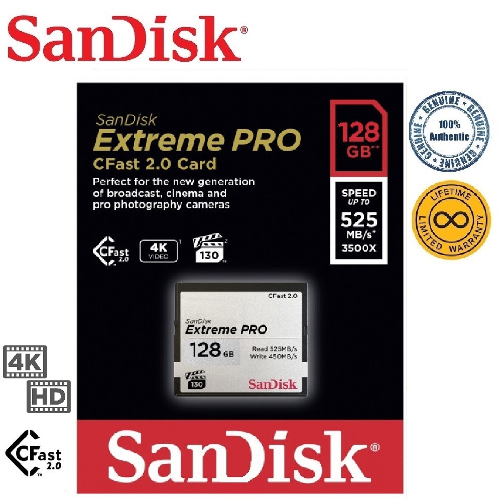 SanDisk 128GB Extreme Pro CFast (525MB/s) | Shopee Thailand