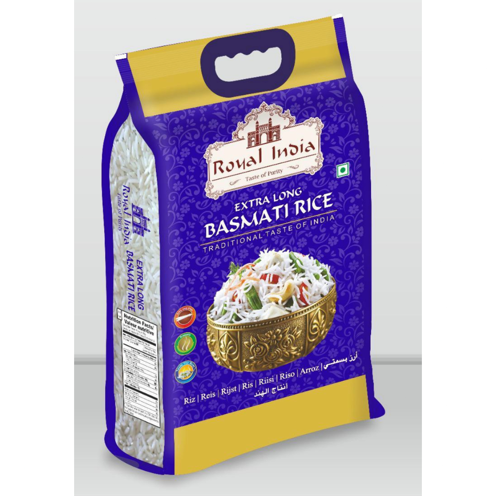 ข้าวบาสมาตี ยี่ห้อ Royal India เมล็ดยาว (1 / 5 กิโลกรัม) -- Royal India ...