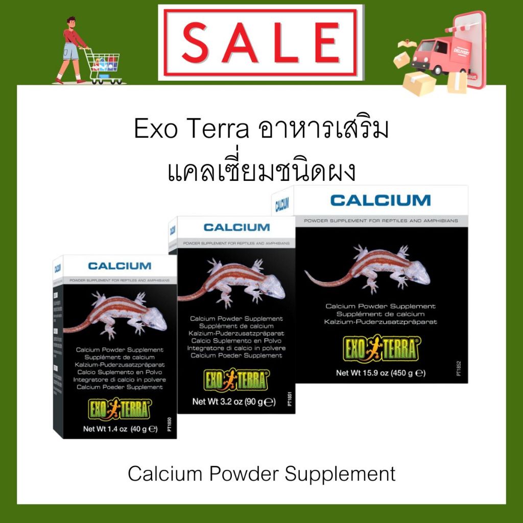 Exo Terra Calcium Powder Supplement แคลเซียมผง สำหรับสัตว์เลื้อยคลาน ...