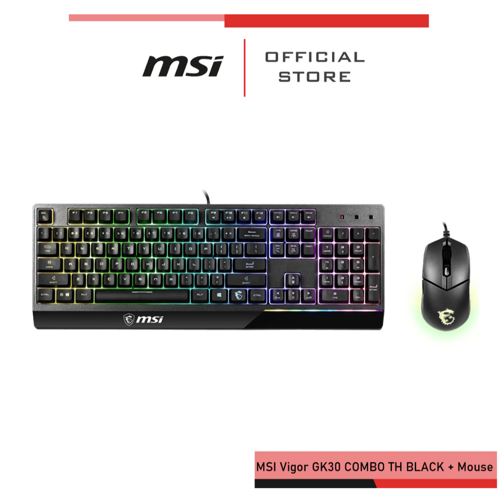 [Pre-Order] MSI Vigor GK30 COMBO TH BLACK + Mouse (คีย์บอร์ดและเม้าส์ ...