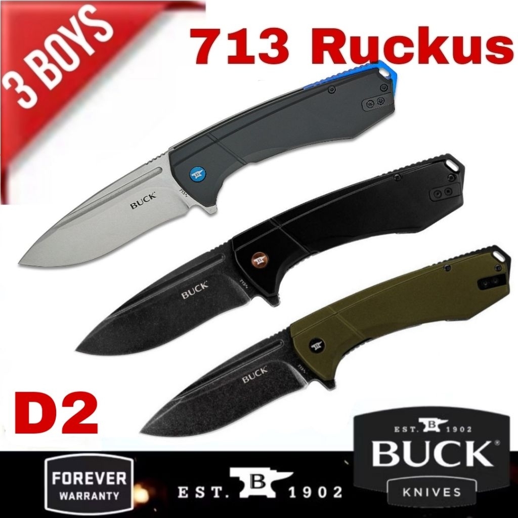 มีด Buck รุ่น 713 Ruckus Frame Lock Flipper ใบมีด Drop Point 3.5 นิ้ว ...