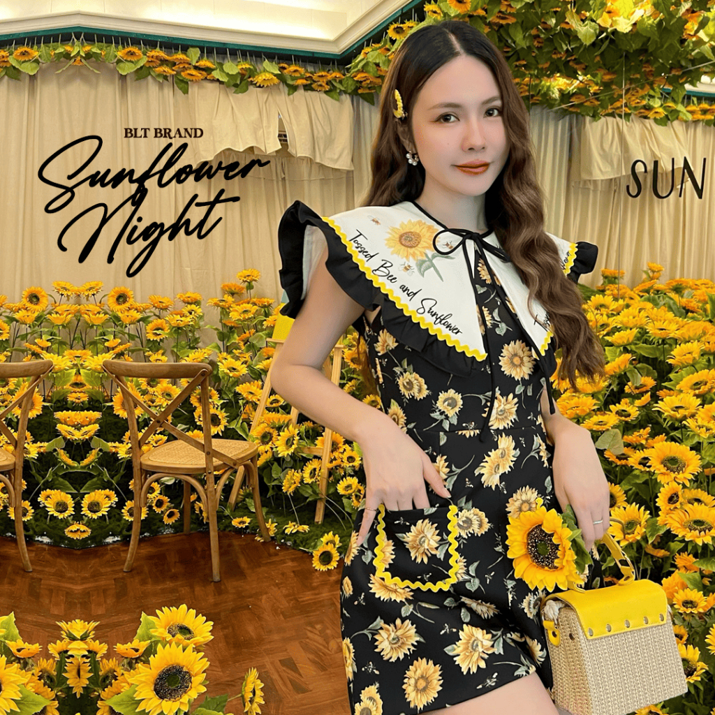 BS179 BLT SPECIAL จั๊มทานตะวันปกใหญ่พลางต้นแขน ใส่เที่ยวน่ารักๆ | Shopee Thailand