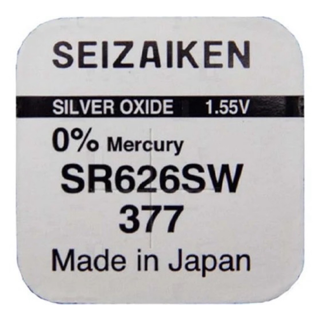 ถ่านกระดุม Seizaiken 377, SR626SW 1.55V 1ก้อน ของใหม่ ของแท้ made in ...