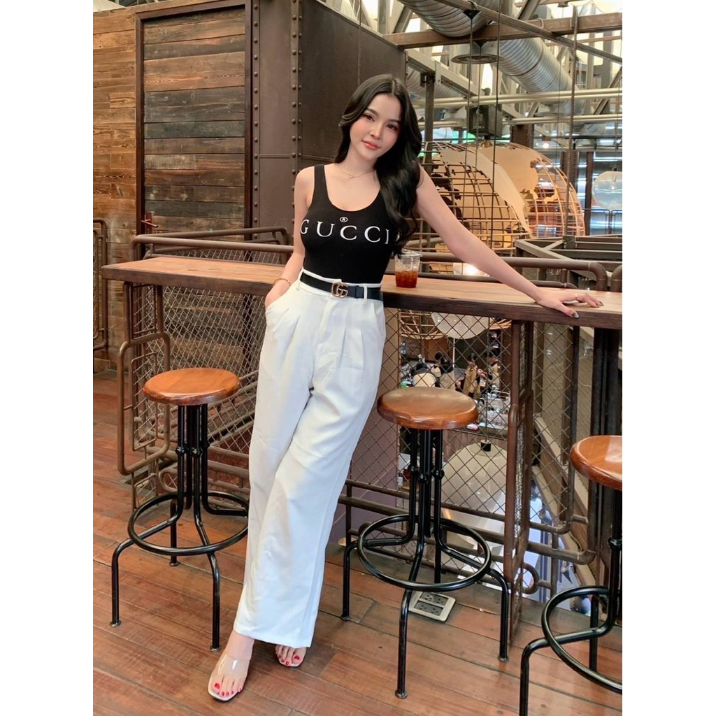 Phapassz - เซ็ต 3 ชิ้น บอดี้สูท กางเกงขายาวใส่แล้วผอมแถมเข็มขัด แบบสาวติด แกรมสุดๆ ดีเทลเกร๋ ...