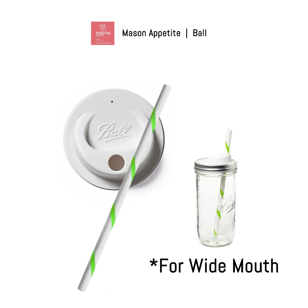 15010 Ball SIP&STRAW Lids - Wide Mouth ฝาปิดรุ่นปากกว้าง 3 นิ้ว และหลอด ...