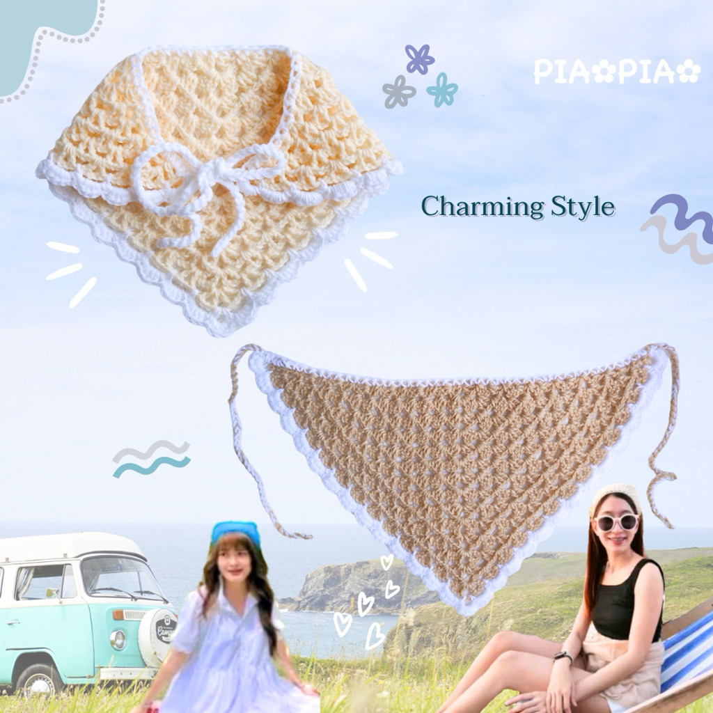 PiaoPiao | Charming Style ผ้าโพกผมไหมพรม ผ้าโพกหัว ลายคุณหนูมีระบายขาวรอบ น่ารักมาก สินค้าพร้อม ...
