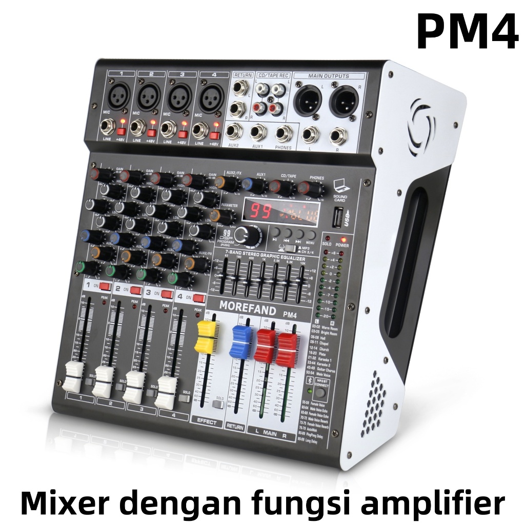 YAWANA PM4 Power amplifier มิกเซอร์ระดับมืออาชีพพร้อมเอฟเฟกต์ DSP MP3 ...