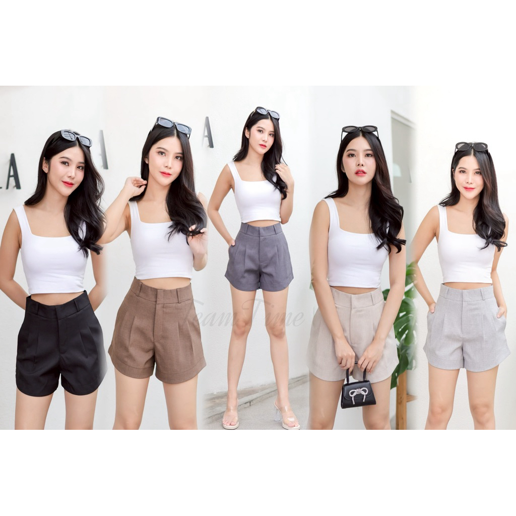 [ TeamTime.Shop ] กางเกงขาสั้นผู้หญิง ผ้าโซดาสล๊าฟ | Shopee Thailand