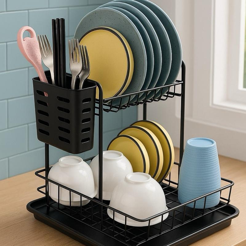 ชั้นวางถ้วยจาน แก้วน้ำแบบ2ชั้น Kitchen Storage Rack รุ่น MJ-2040 ...