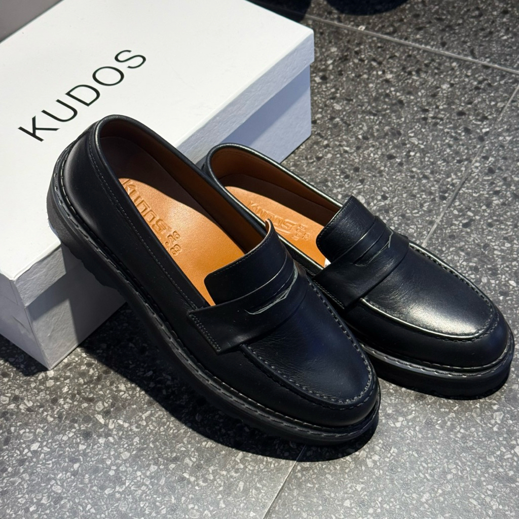 KD-N26 รองเท้า Penny Loafers หนังแท้สีดำ พื้นรองเท้าหนา นุ่ม ใส่เดิน ...