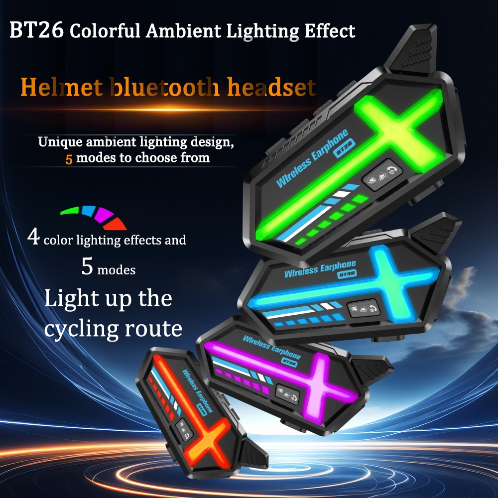 BT26 บูลทูธติดหมวกกันน็อค อินเตอร์คอม มีระบบตัดเสียงรบกวน ตัวเครื่องกันน้ำกันฝนได้ | Shopee Thailand