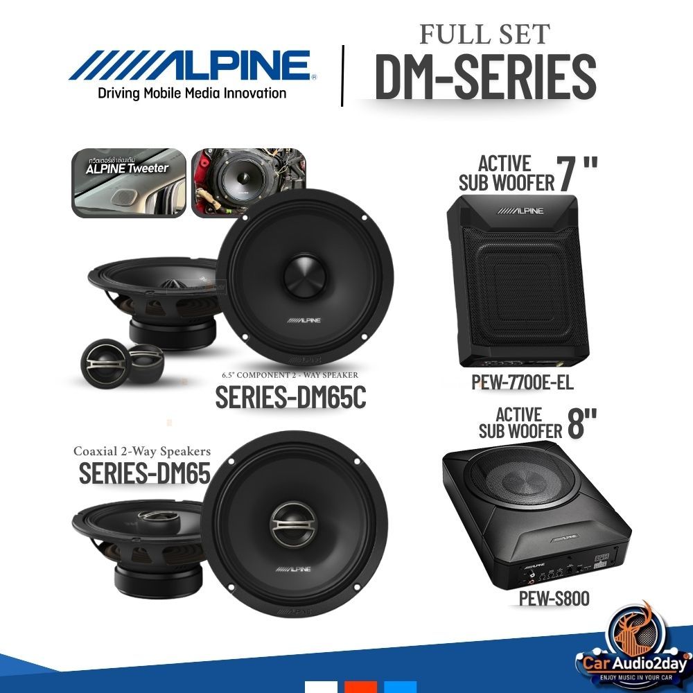 ครบชุดเสียงดี Alpine DM65C + DM65 + Subwoofer ลำโพงหน้า-หลัง+ซับ ของแท้ ...