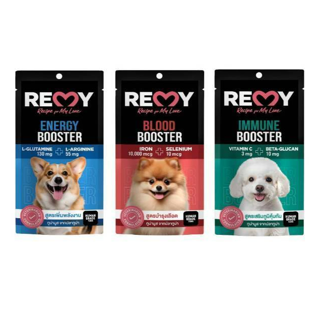 REMY Dog Booster ขนาด 15 กรัม 1 กล่อง บรรจุ 24 ซอง อาหารเปียกสำหรับ ...