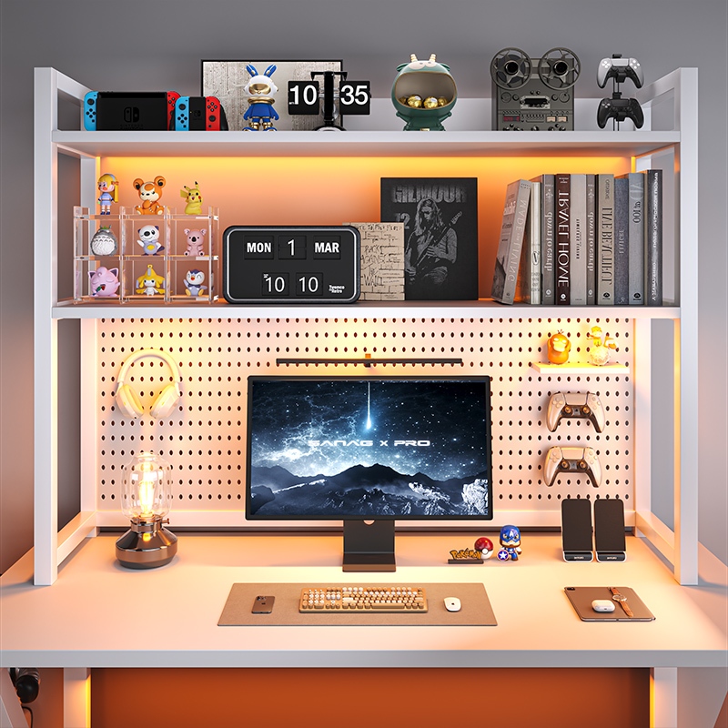 HOME ชั้นวางของบนเดสก์ท็อป ชั้นวางหนังสือแบบเรียบง่าย ชั้นวางแบบหลาย ...