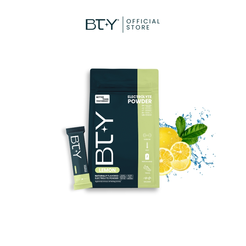 (สินค้าพร้อมส่ง) BTY Electrolyte Powder Lemon Flavor รูปแบบผงชง จำนวน 1 ...