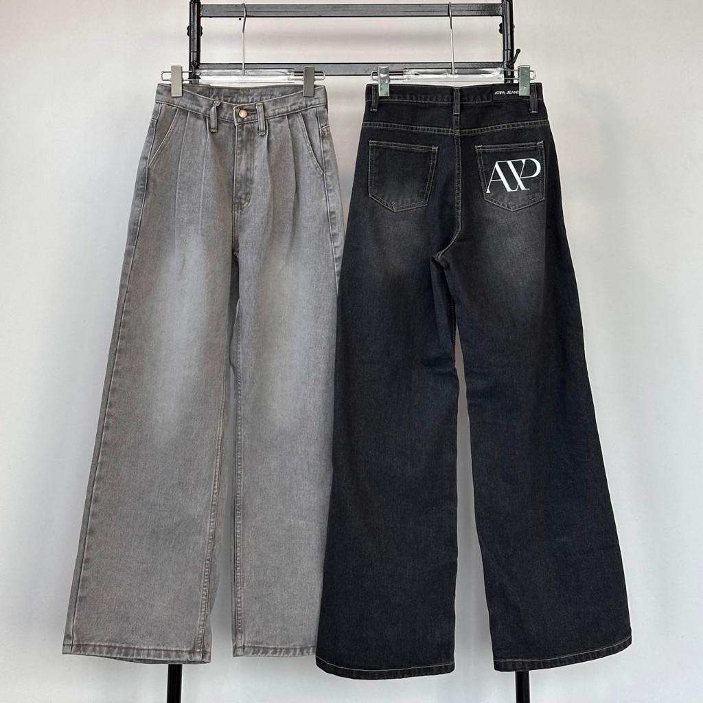 Atipa - Laval Baggy Jeans กางเกงยีนส์ฟอกทรงแบคกี้ สกรีนรีเฟรคกระเป๋า ...