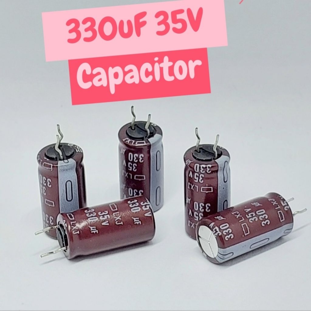 (แพ็ค 5 ตัว) คาปาซิเตอร์ 330uF 35V , Electrolytic Capacitor 330uF 35V ...