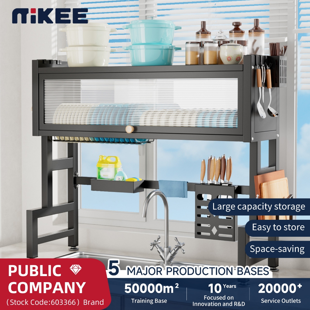 MIKEE ชั้นวางของอ่างล้างจาน ที่เก็บของอเนกประสงค์เหนืออ่างครัว พร้อม ...
