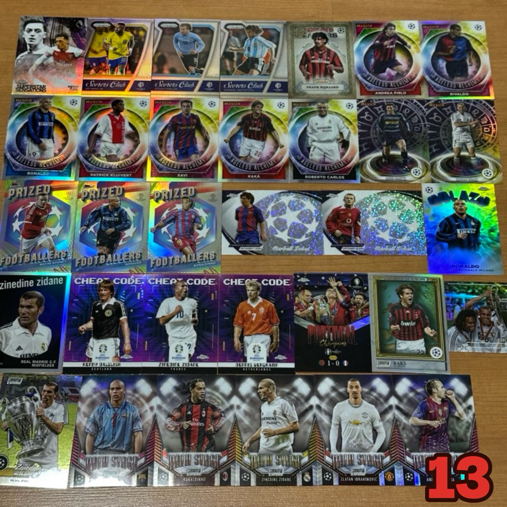 การ์ดสะสมฟุตบอลลิขสิทธิ์แท้ ชุดรวมตำนาน INIESTA IBRAHRMOVIC ZIDANE ...