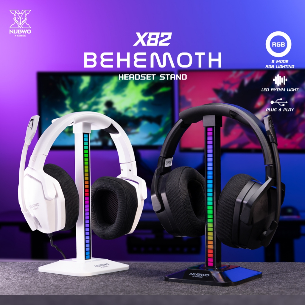 Nubwo X82 behemoth Headset Stand ขาตั้งหูฟัง/ที่วางหูฟัง มีไฟ LED Rythm ...