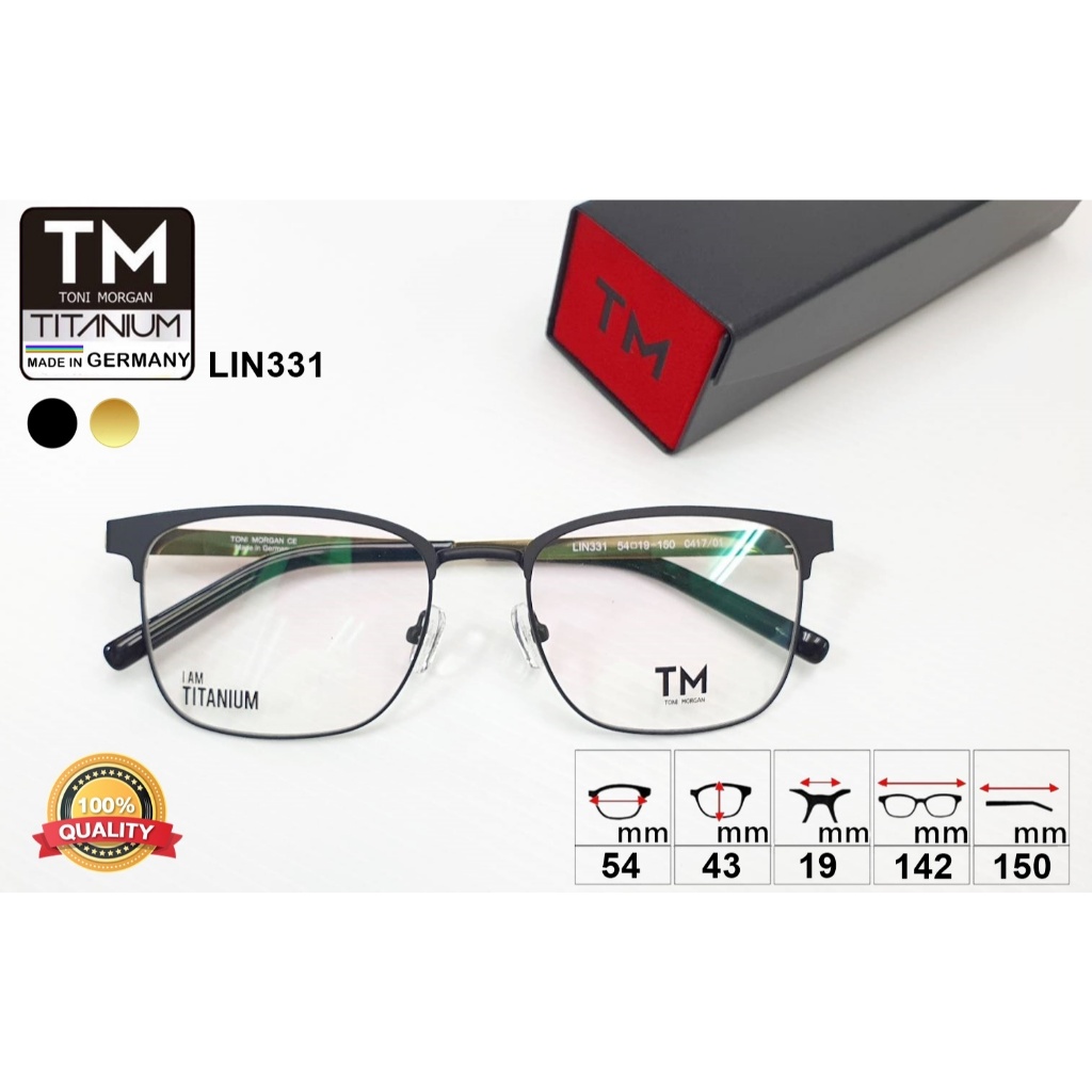 กรอบแว่นตาไทเทเนี่ยม Toni Morgan รุ่น LIN331 TONI MORGAN ทรงเต็มกรอบ ...