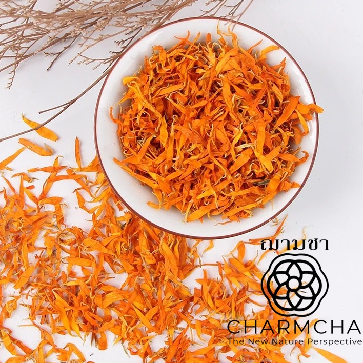 ชากลีบดอกดาวเรือง (Marigold Petals Tea) บำรุงสายตา ฌามชา charmcha ใบชา ...