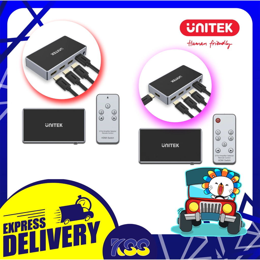 กล่องแยกสัญญาณภาพ UNITEK HDMI SWITCH FULL HD 4K UHD+REMOTE CONTROL เปิด ...