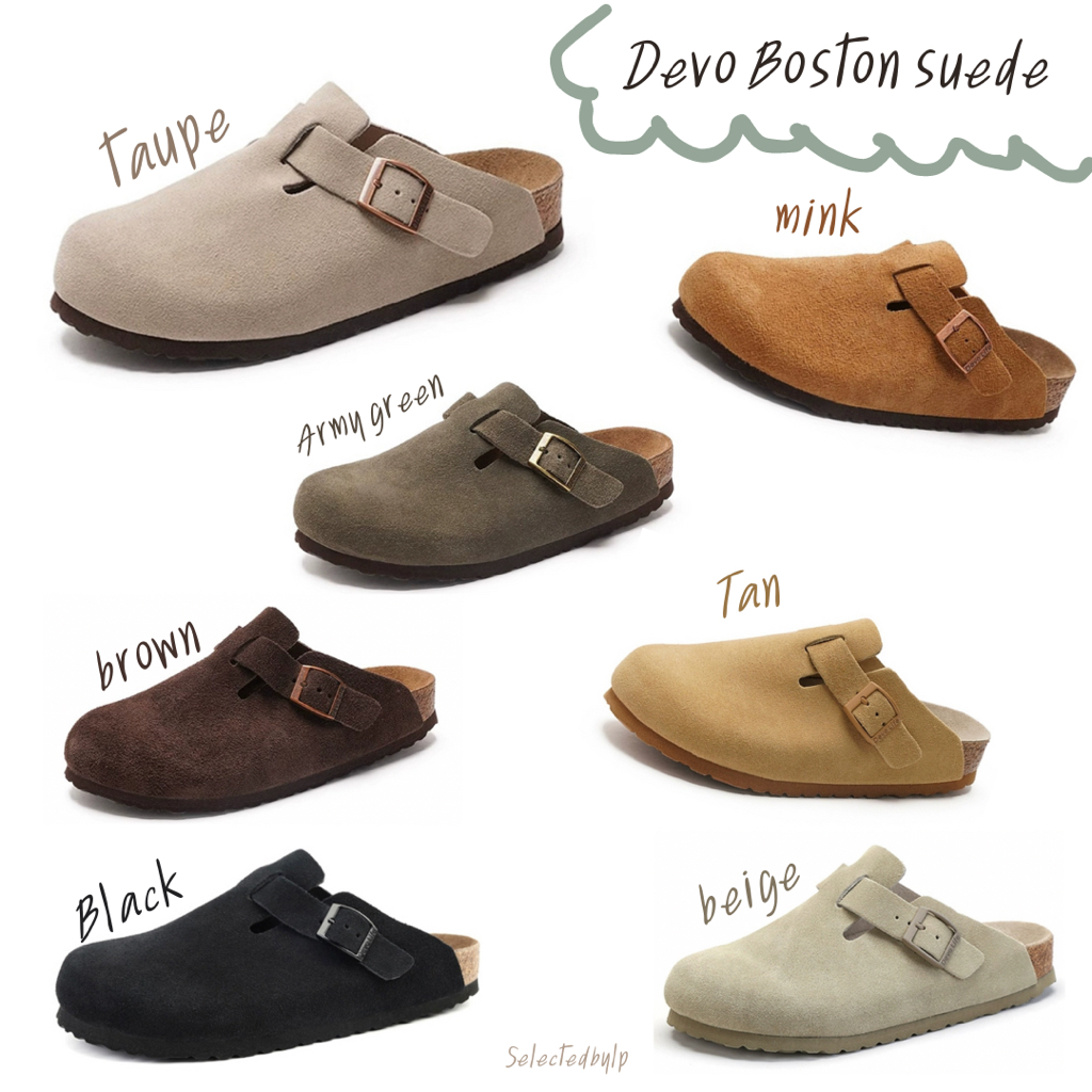 (ใส่โค้ทลดเพิ่ม 30%)Pre order: Devo Boston Suede sandals unisex Classic ...