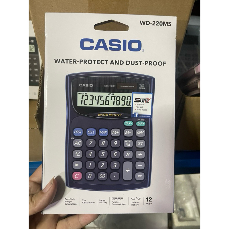 Casio WD-220MS-BU เครื่องคิดเลขกันน้ำ ของใหม่ ของแท้ | Shopee Thailand