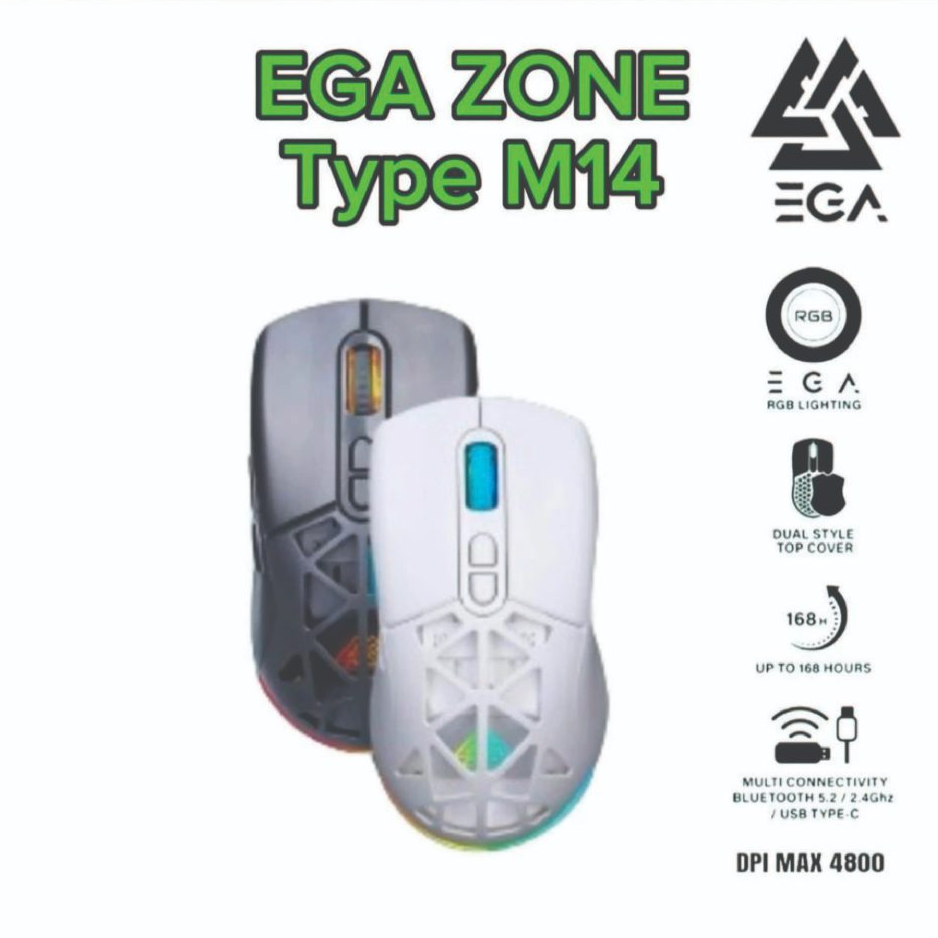 EGA Type M14 Gaming Mouse เมาส์เกมมิ่งไร้สาย Bluetooth/Wireless มีไฟ ...