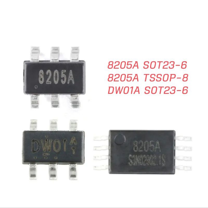 DW01 8205A SOT23-6 TSSOP-8 Lithium battery protection chip DW01A DW01V ...