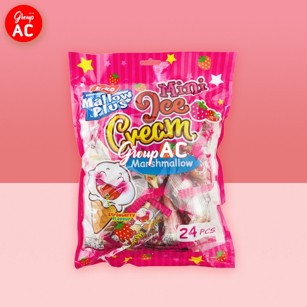 Erko Mini Mallow Ice Cream Jam Filled Strawberry - มินิ มาร์ชแมลโลว์ ...