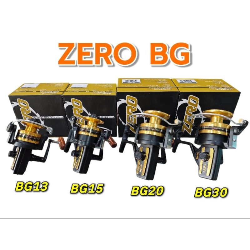 ฺรอกตกปลา BG ZERO 13,15 มือหมุนแบบเกลียว สีดำสปูนทอง ลูกปืน 5+1 บอดี ...