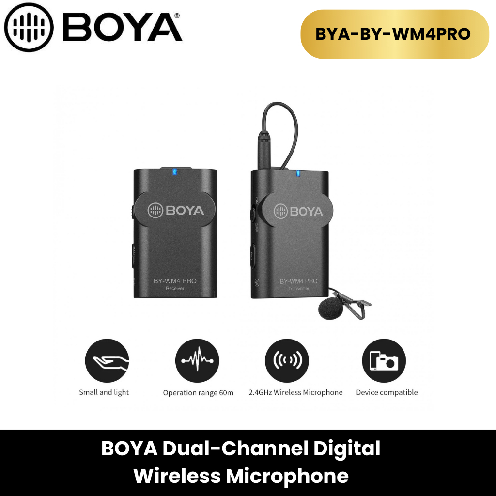 BOYA Dual-Channel Digital Wireless Microphone / 2.4 GHz Wireless ...