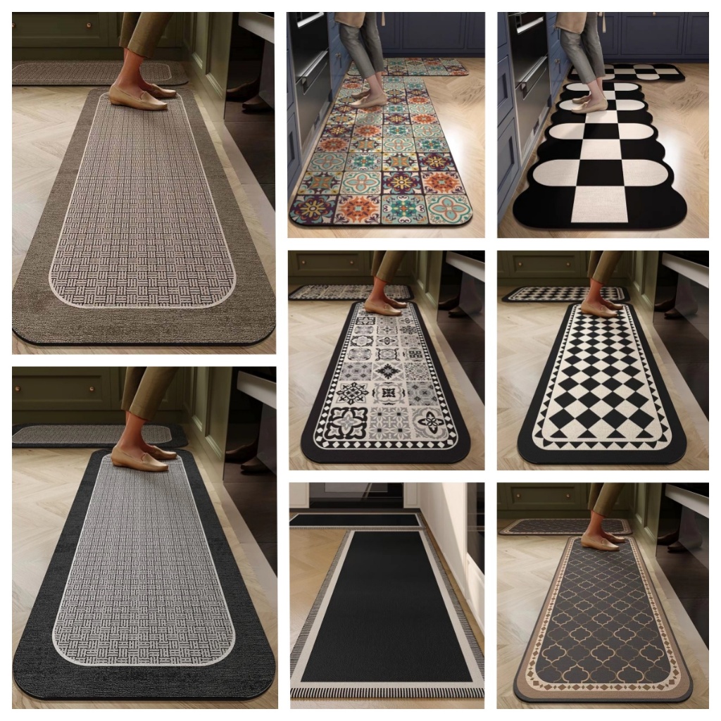พรมเช็ดเท้า พรมปูห้องนอนเซ็ท2ชิ้น พรมเช็ดเท้ากันลื่น Kitchen Carpet ...