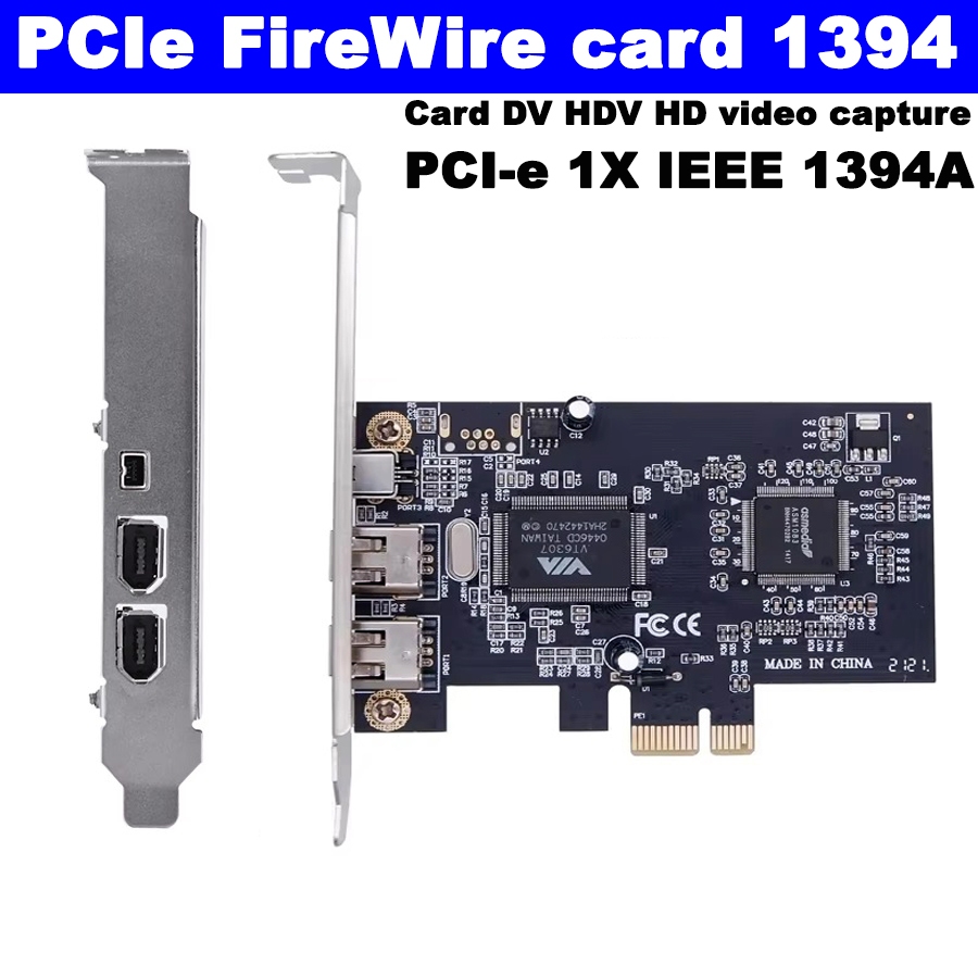 PCI-e 1X IEEE 1394A 3 Port Firewire Card Adapter PCIe PCI Express ...