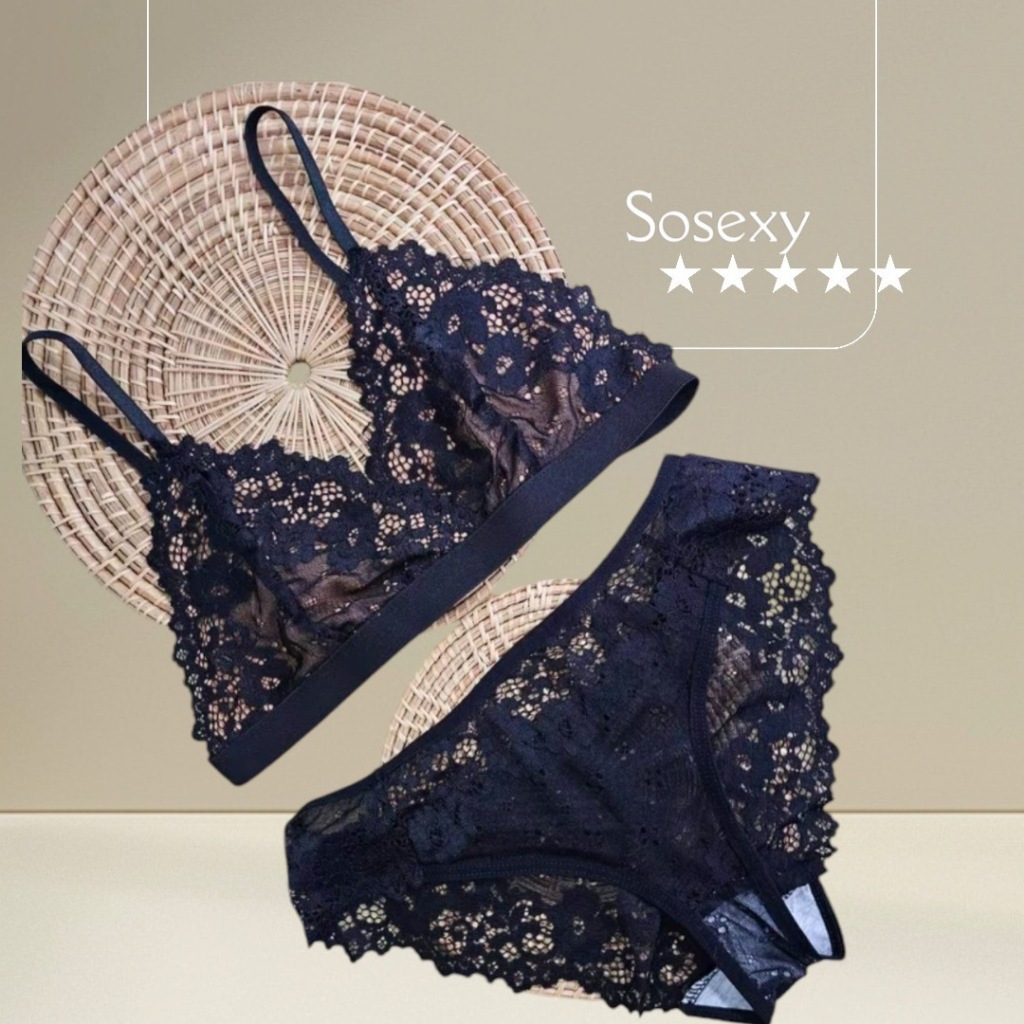 𝐒𝐎𝐒𝐄𝐗𝐘💋[พร้อมส่ง] บราลูกเซ็กซี่ +กางเกงชั้นในลูกไม้ So12 | Shopee Thailand