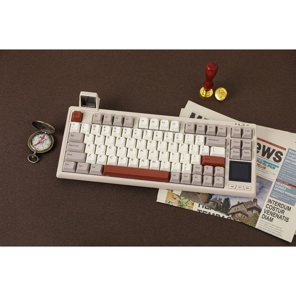 [โค้ดคุ้มลด 20%] EPOMAKER RT80 Dual Screen Retro Mechanical Keyboard ...