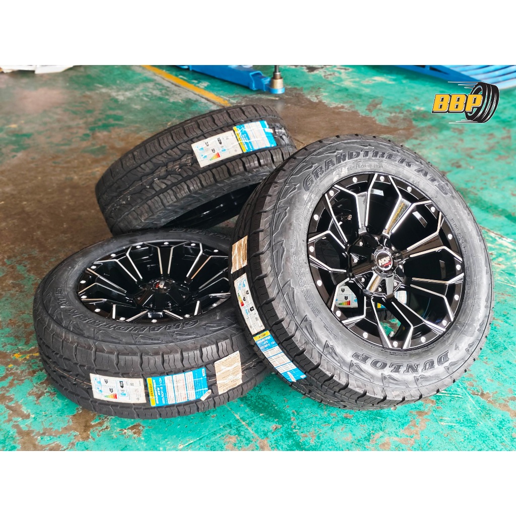 แม็กขอบ 18 HOF ดอกไม้ ประกอบยางออฟโรด Dunlop AT5 265/60R18 (4ล้อ) | Shopee Thailand