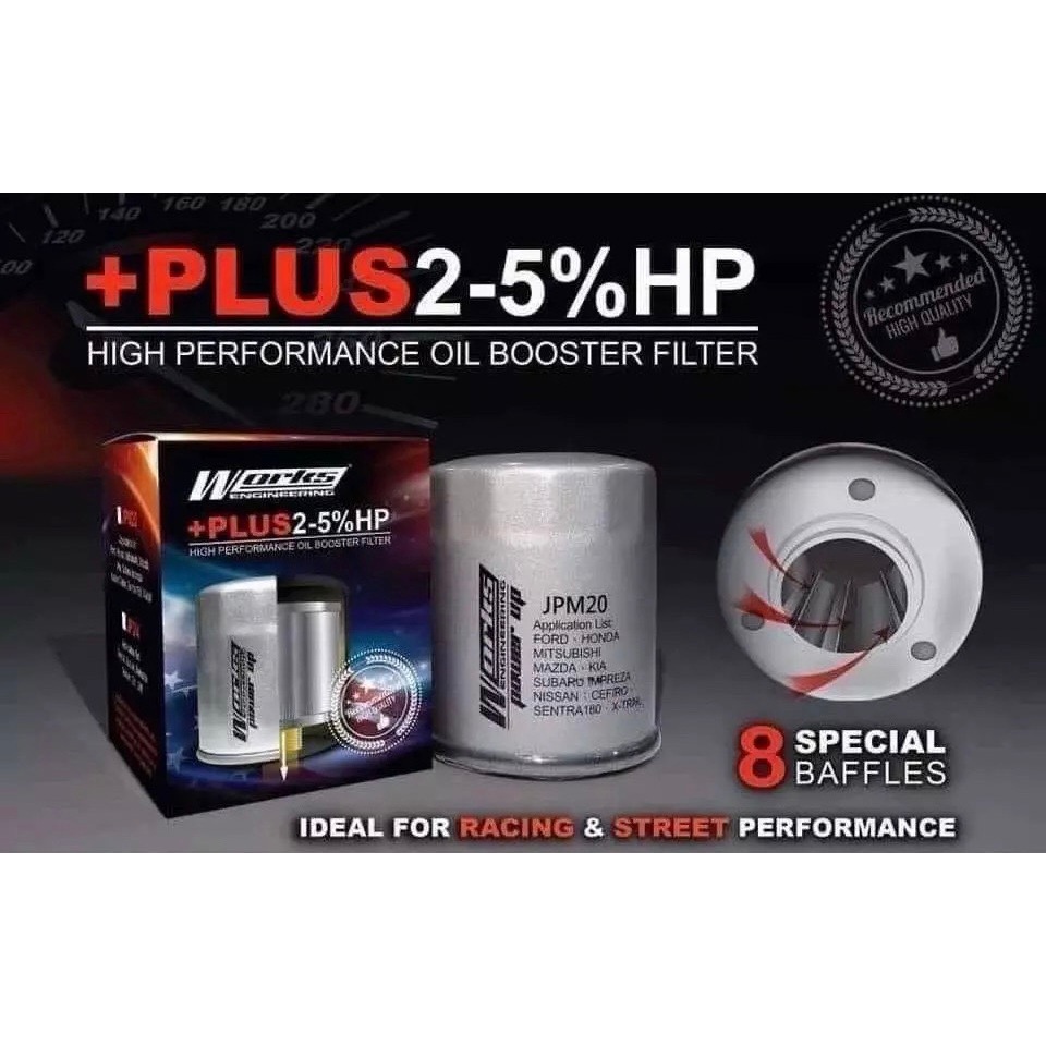 Works Oil filter ไส้กรองเครื่อง (แบบลูกขนาดไซด์สั้น) JPM20 Honda Subaru ...