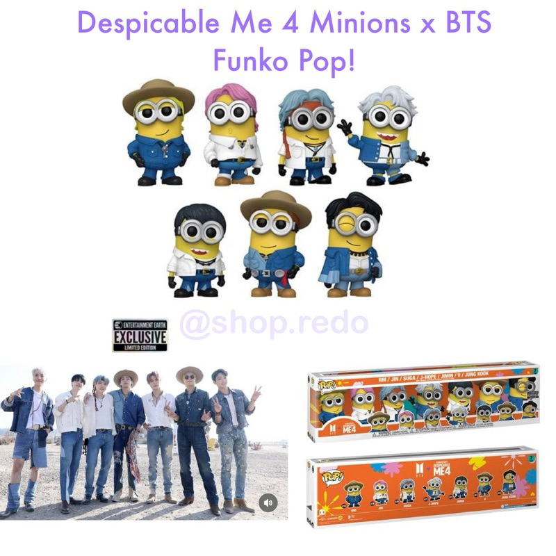 Despicable Me 4 Minions x BTS Funko Pop! Vinyl Figure 7-Pack ...