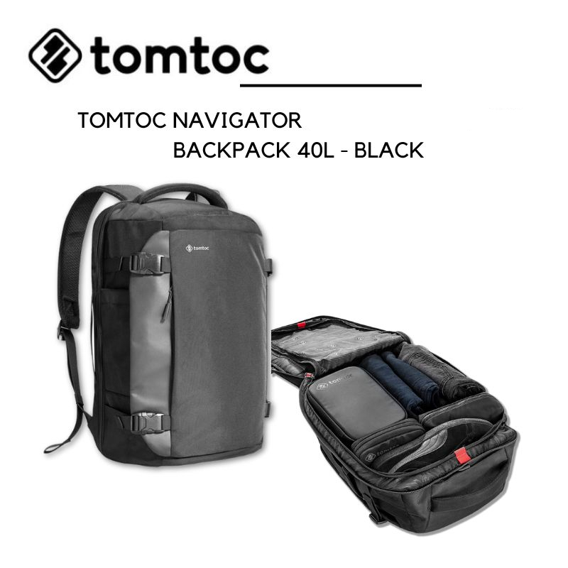 TOMTOC NAVIGATOR T66 TRAVEL LAPTOP BACKPACK 40L กระเป๋าเป้สะพายหลัง - BLACK | Shopee Thailand