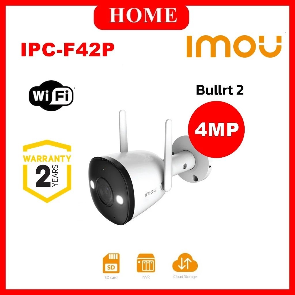 IMOU กล้องวงจรปิด WIFI 4 ล้านพิกเซล รุ่น IPC-F42P-D (3.6 mm.) (Bullet ...